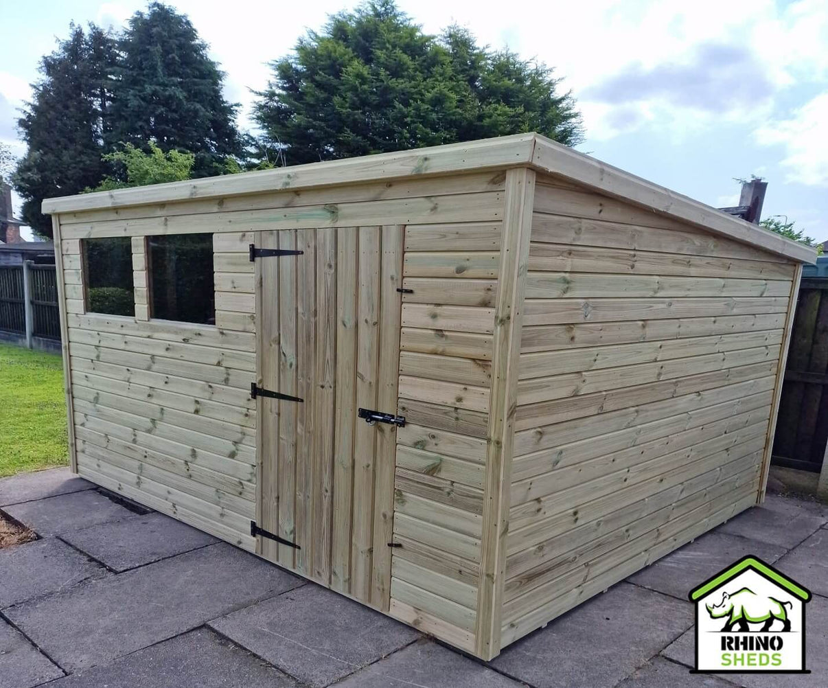 14x9 Pressure Treated Pent Shed – Rhino Sheds
